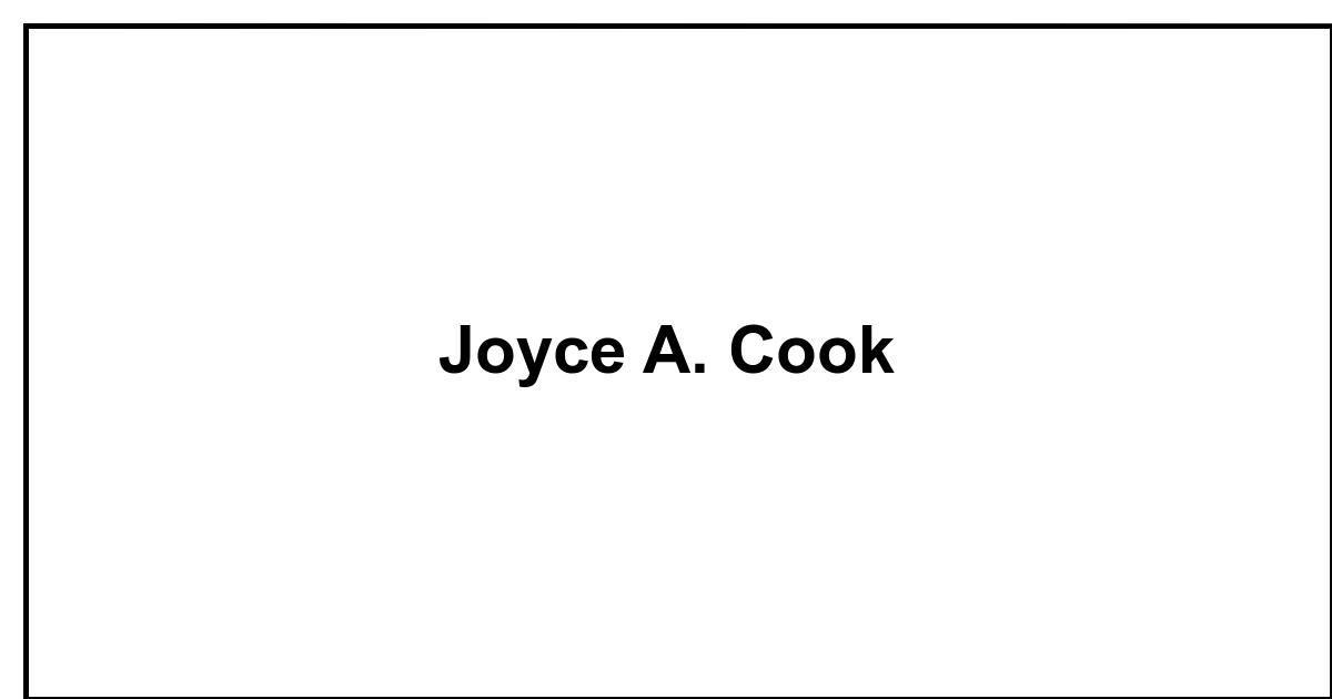 Obituary: Joyce A. Cook