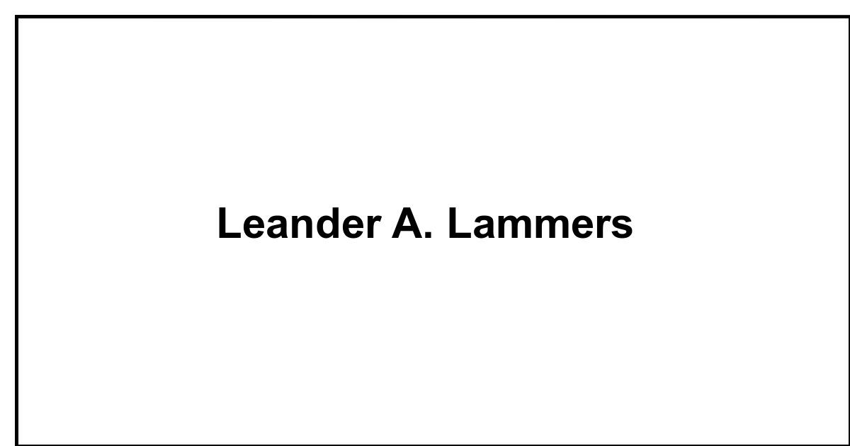 Obituary: Leander A. Lammers